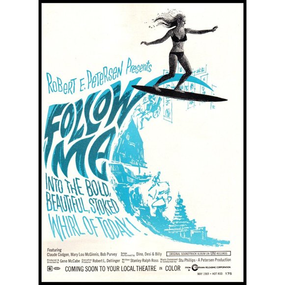 Follow Me | Art | 969 Follow Me Movie Promo Poster Vintage Print Ad ...